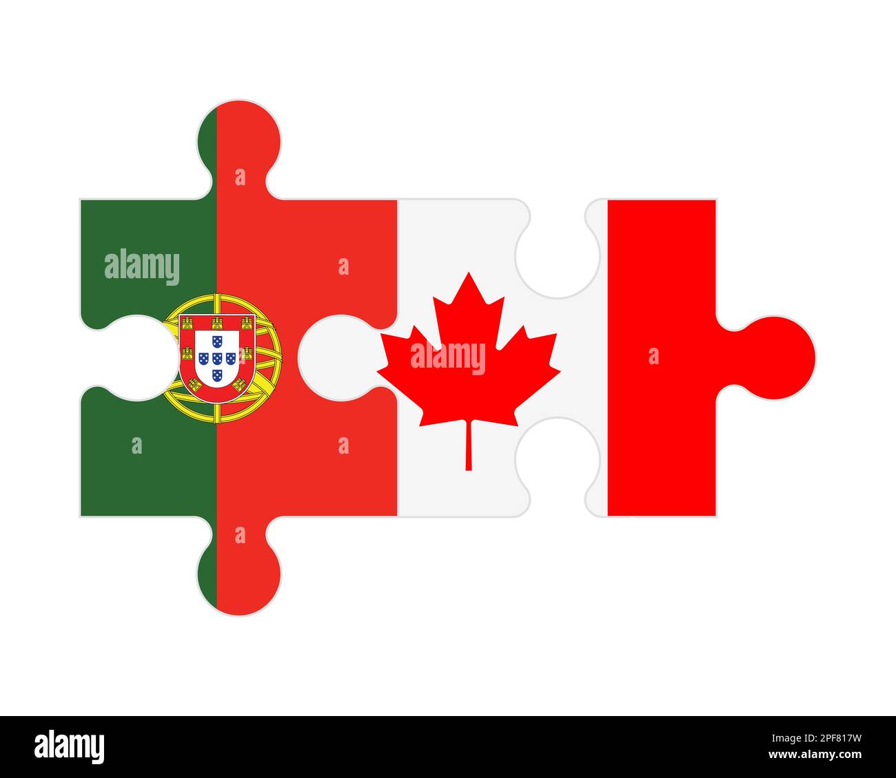Connected puzzle of flags of Portugal and Canada, vector Stock Vector ...