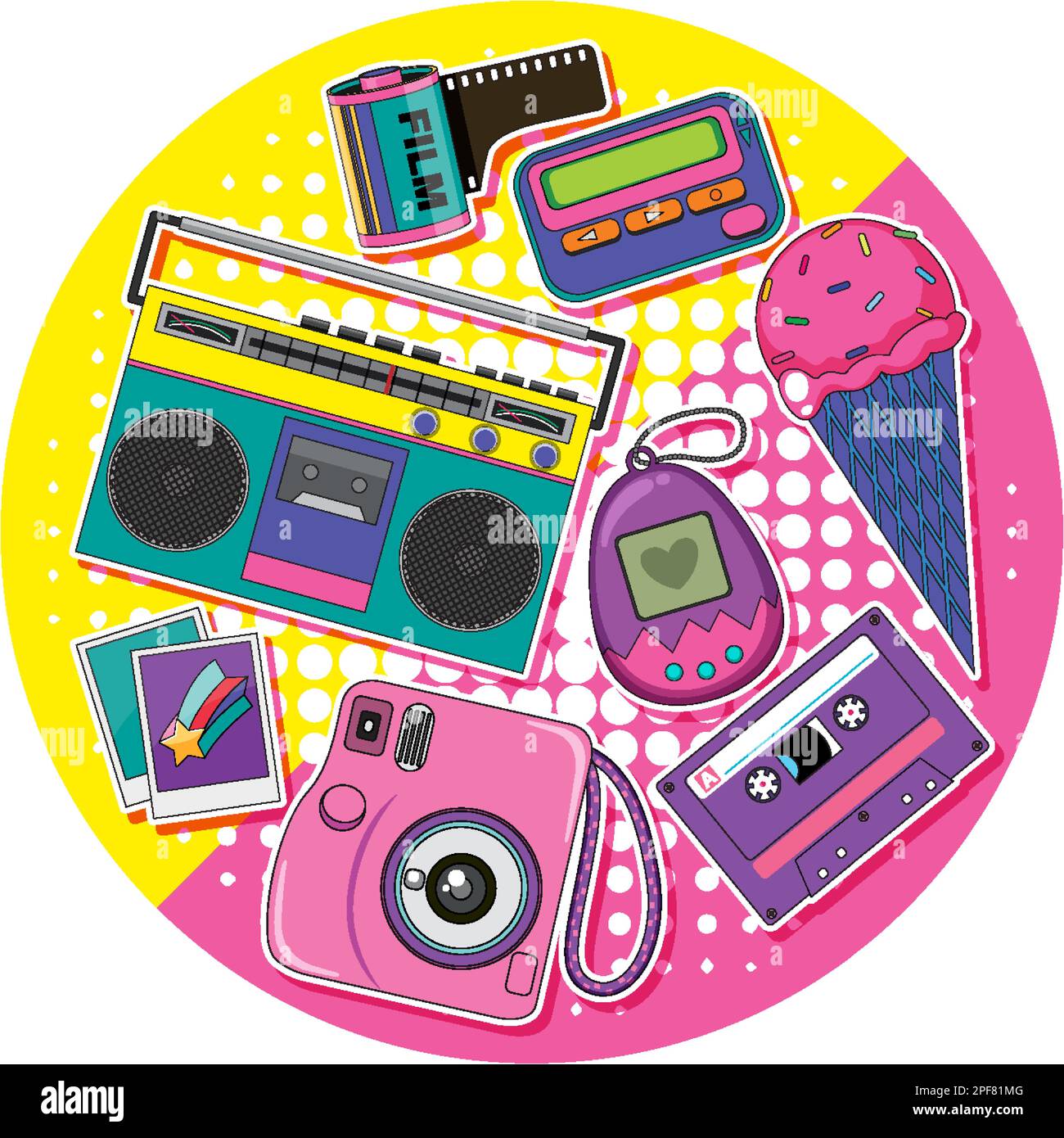 Retro device objects set illustration Stock Vector Image & Art - Alamy