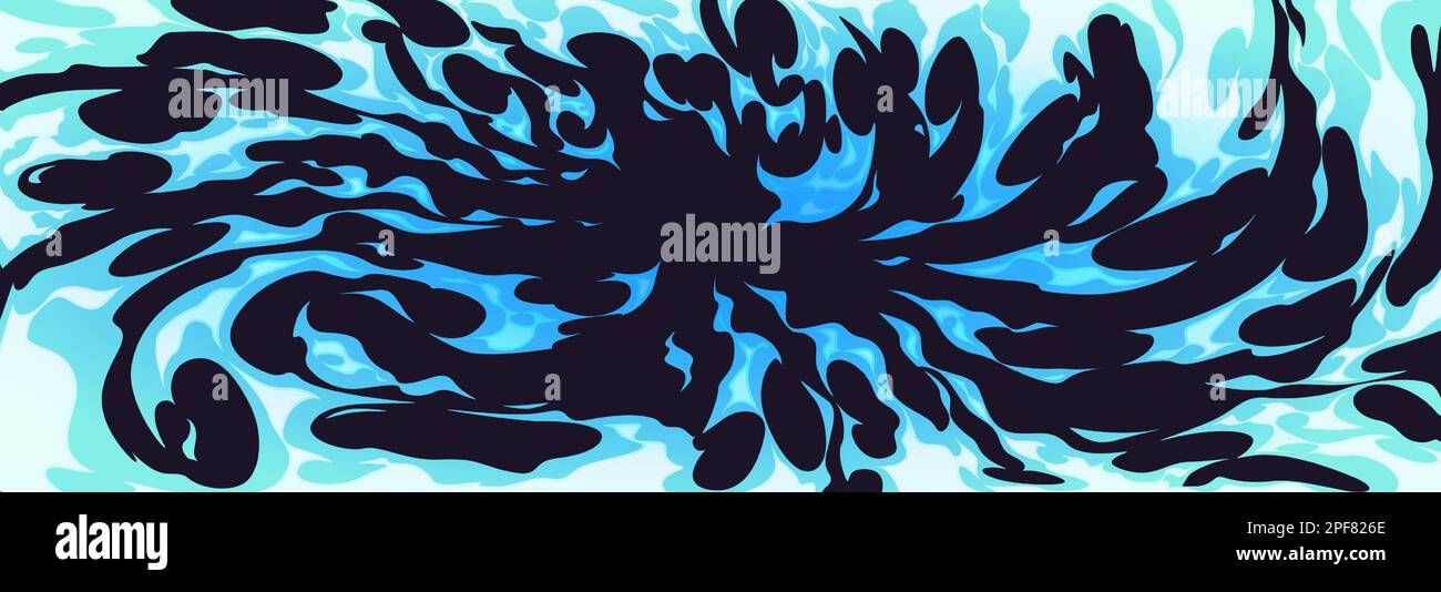 Blue fire effect or cartoon water comics vector background. Abstract ...