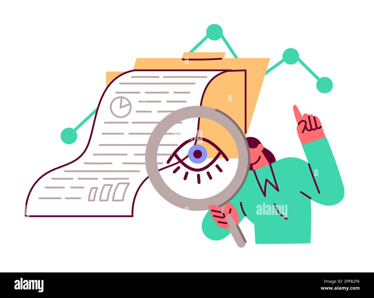 Careful review and examination of documents Stock Vector Image & Art ...