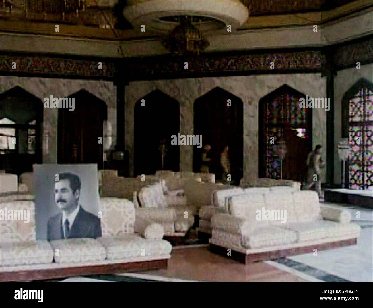 An ornate lounge is seen in a VIP building at the former Saddam ...