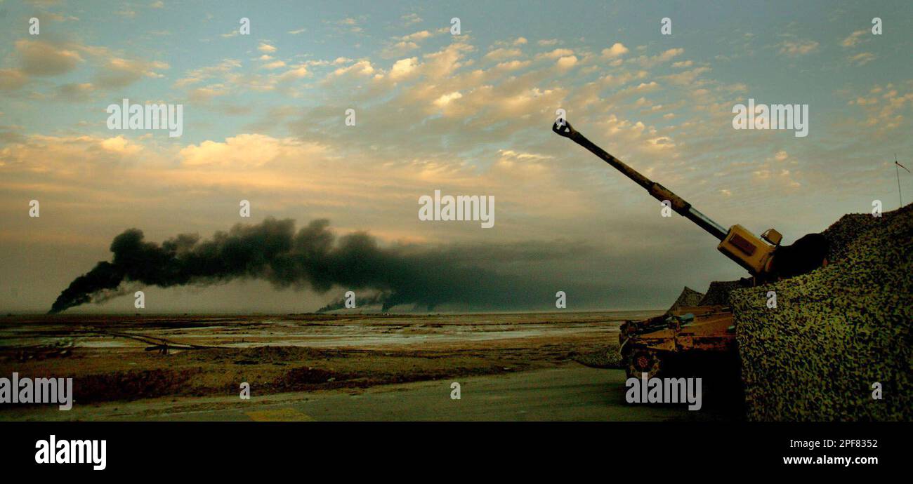 An AS90 155mm self propelled gun of the C Battery, 3rd Regiment of the ...