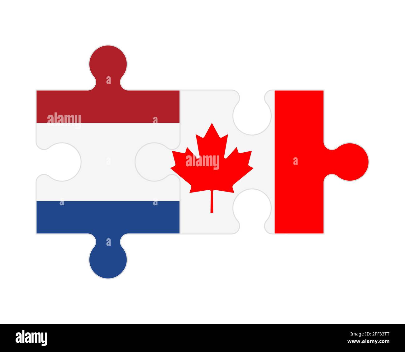 Connected puzzle of flags of Netherlands and Canada, vector Stock ...