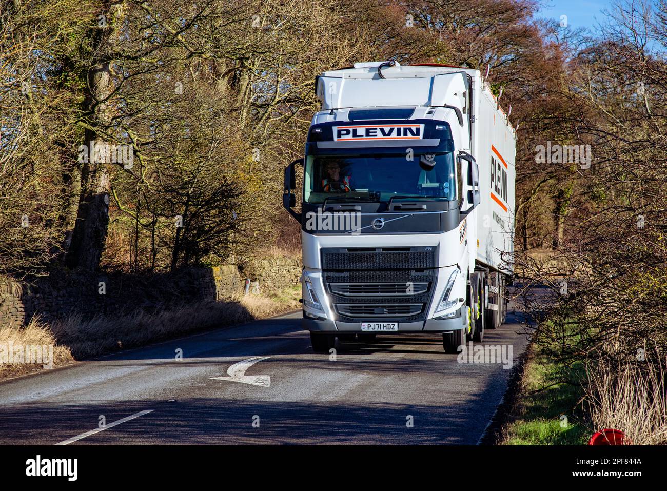 Plevin Recycling Volvo truck driving on the A628 between Worltey and ...