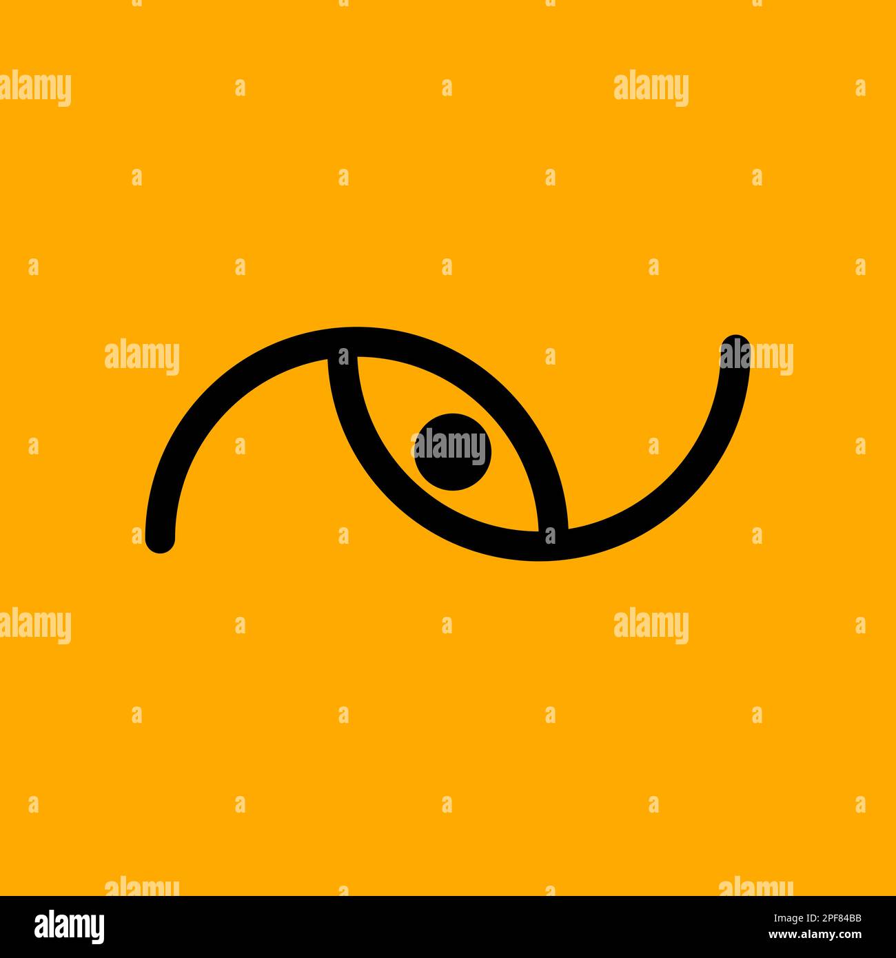 Eye, organ of vision icon. Medical clinic, lasik line minimal logo ...