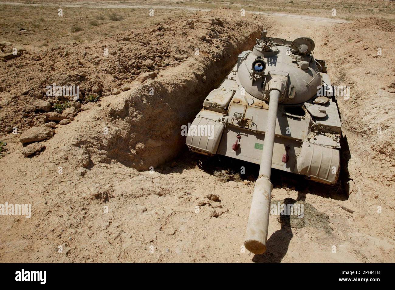 Photo released, Wednesday April 2, 2003, of an abandoned Iraqi tank on ...