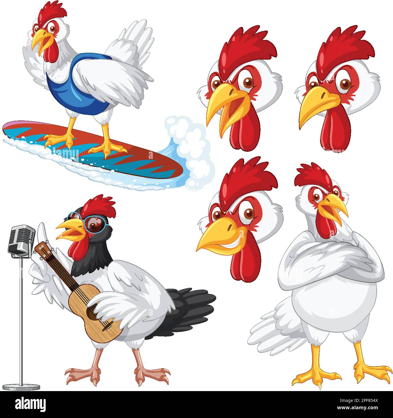 Set of mix animal farm character illustration Stock Vector Image & Art ...