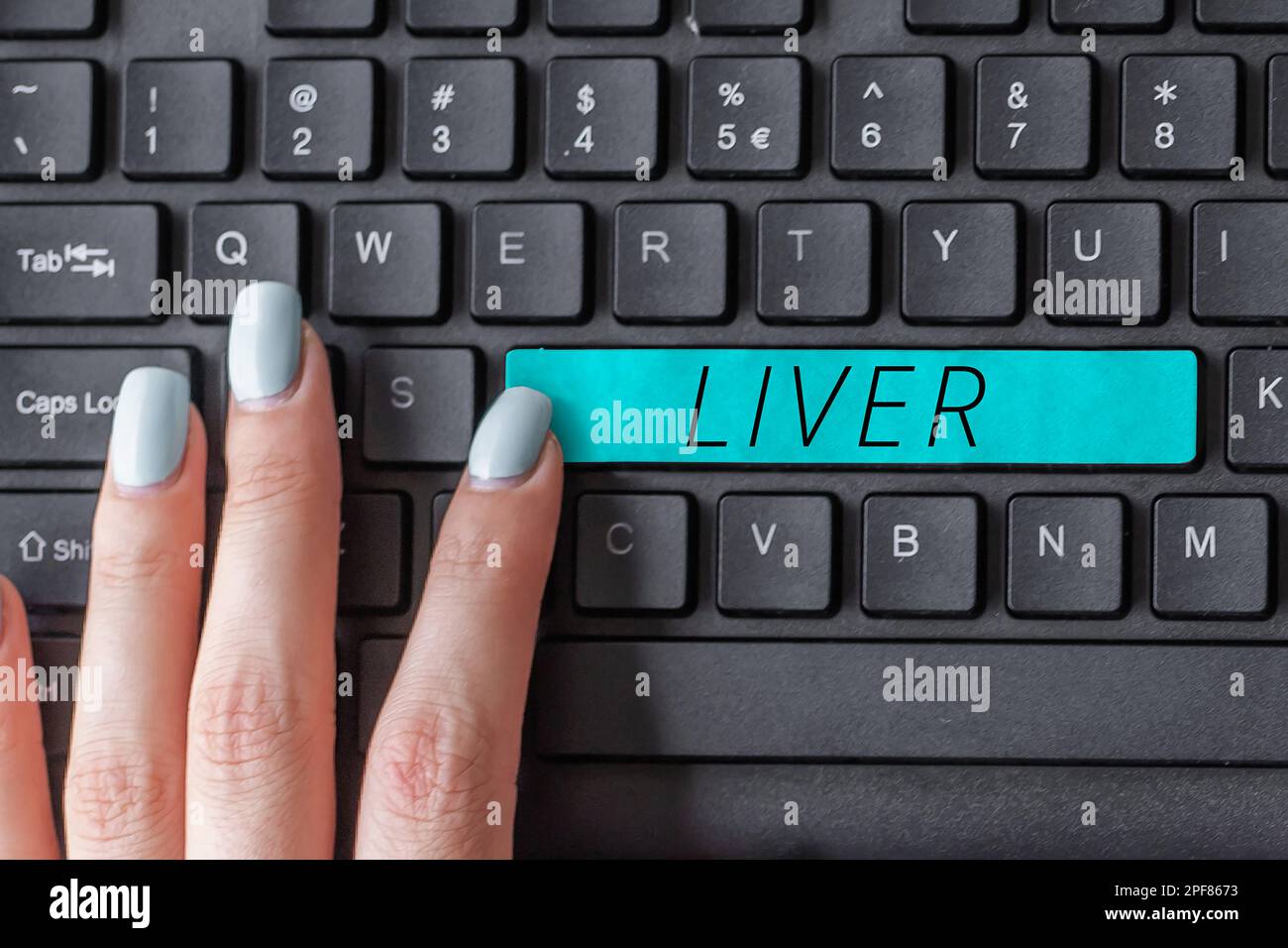 Hand writing sign Liver. Word Written on Large lobed glandular organ in ...