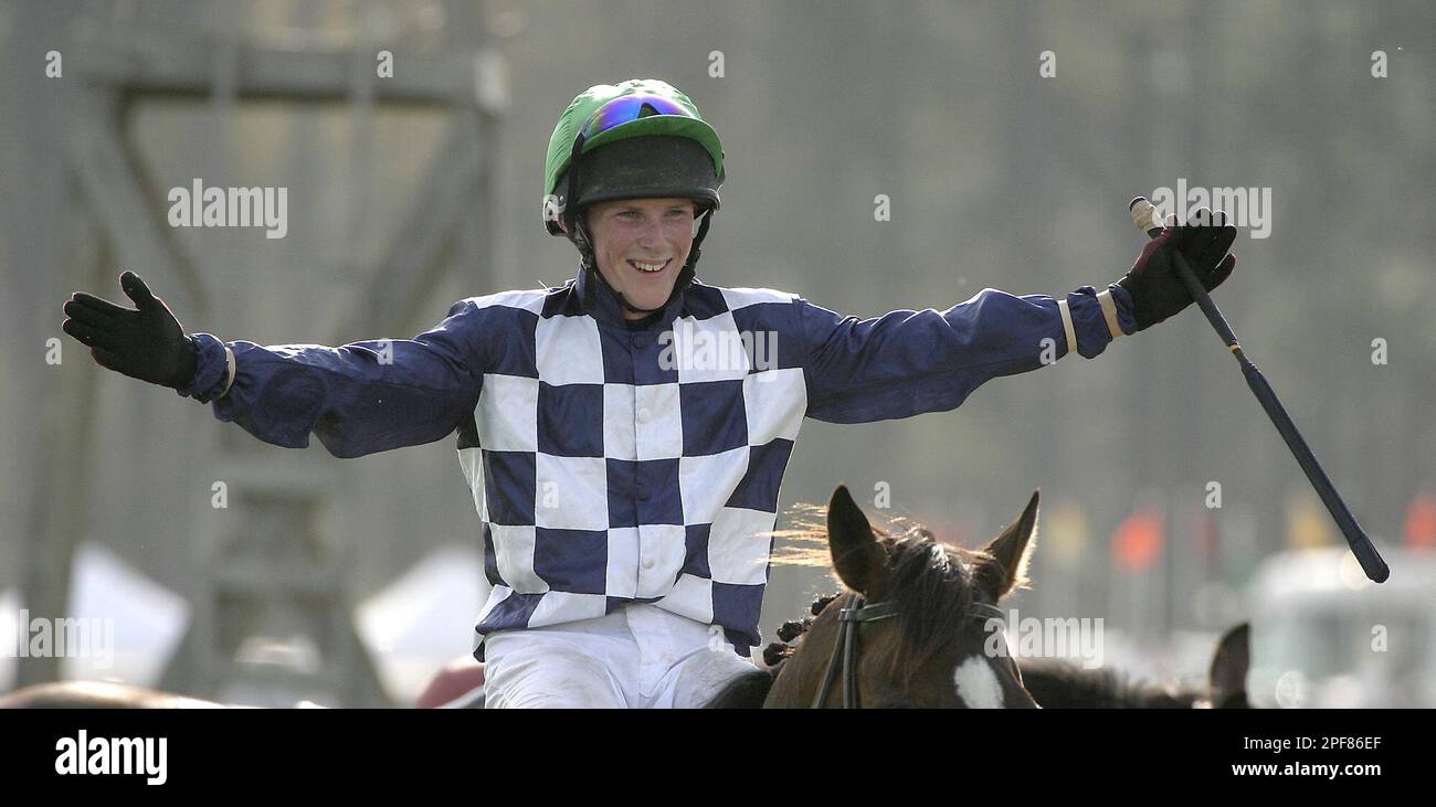 Tom Foley, riding Al Skywalker, shows how big a lead he had in winning ...
