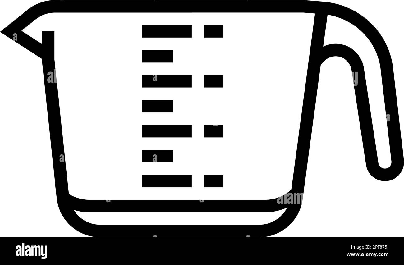 measuring cup kitchen cookware line icon vector illustration Stock ...