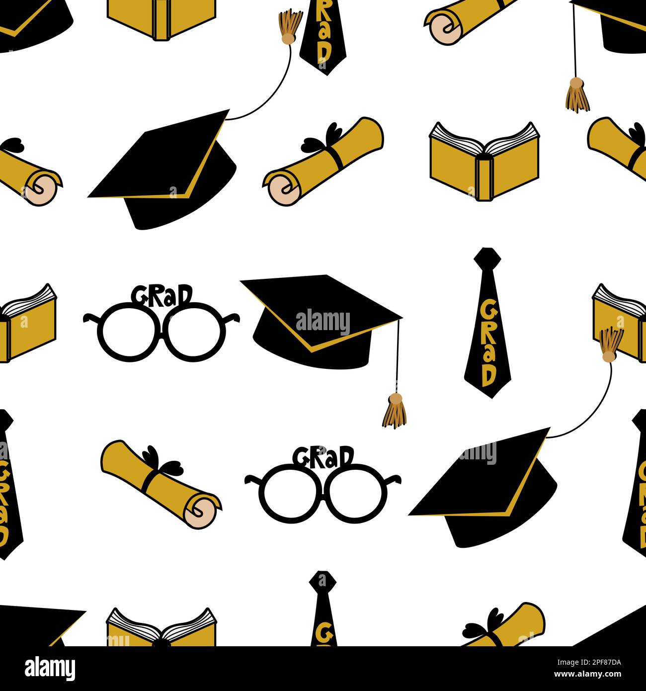Congratulations graduates - Seamless pattern, vector backdrop of ...