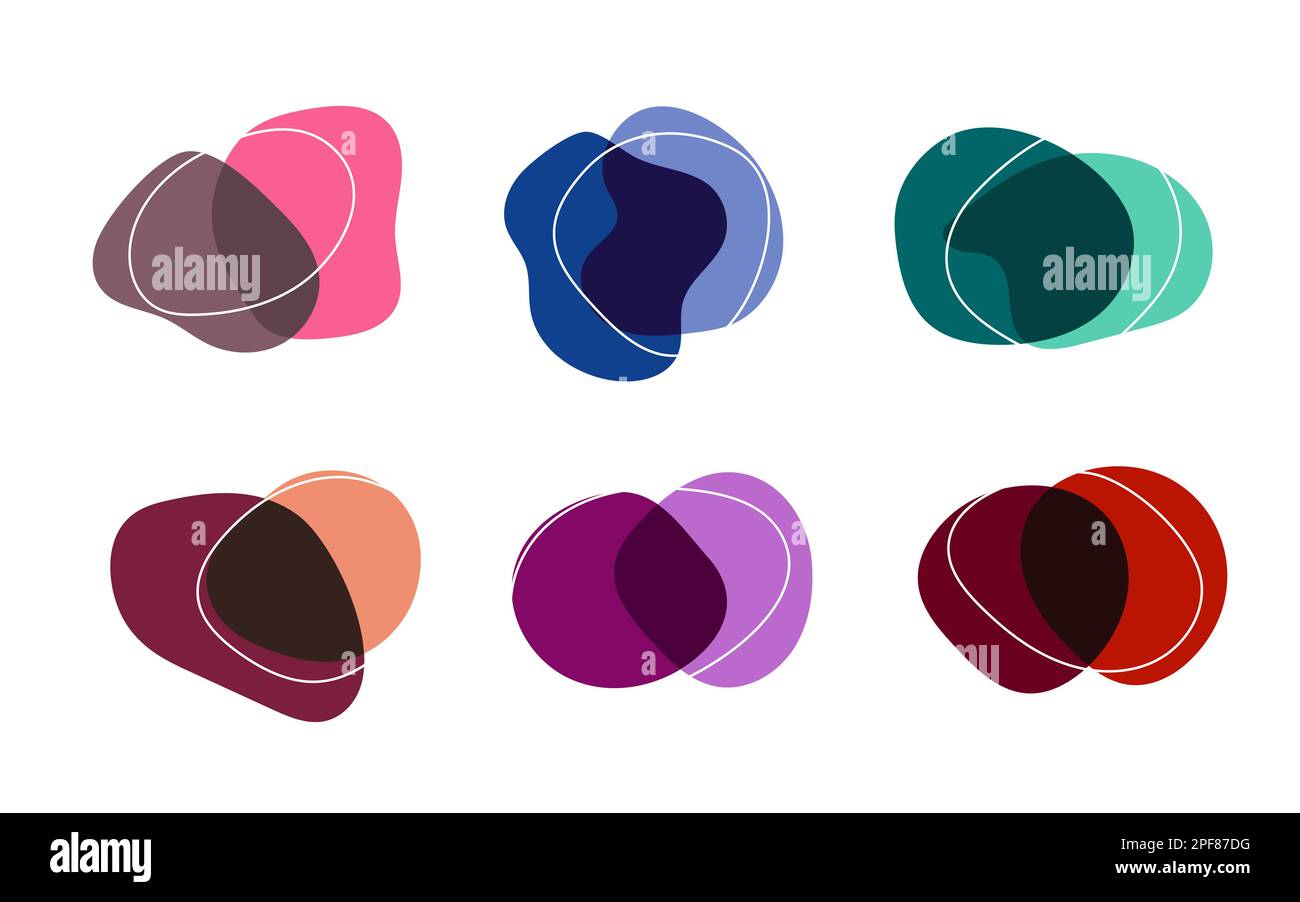 Set of spots, frames. Collection of borders, abstract blob Stock Vector ...