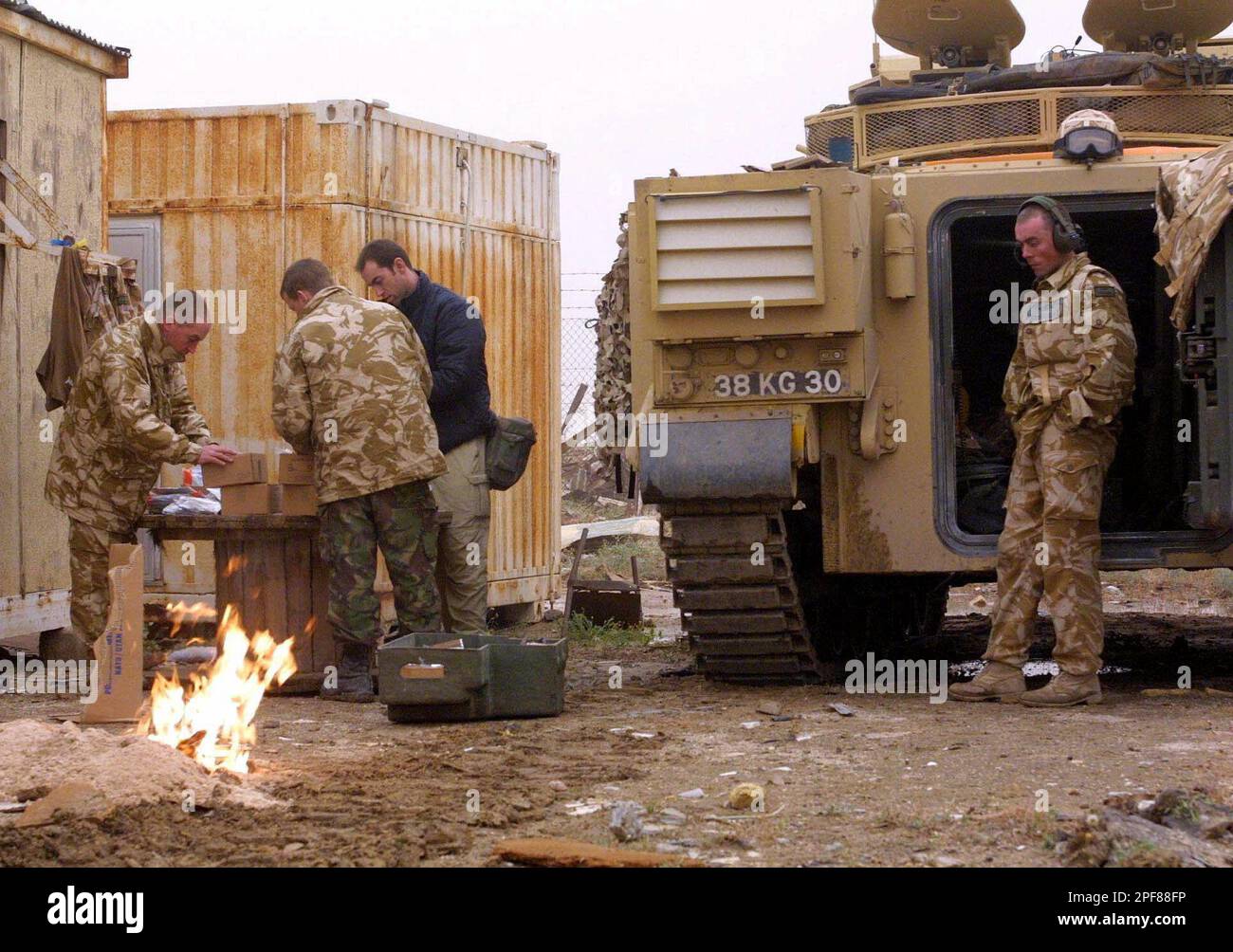 British Z company, of the Desert Rats, patrol a local oil refinery in ...
