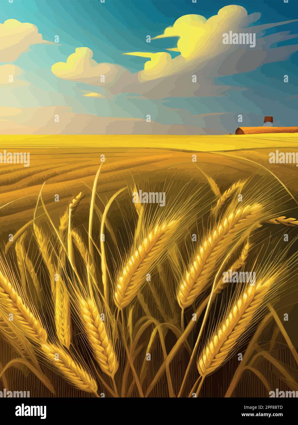 Wheat Field Sunset Vertical