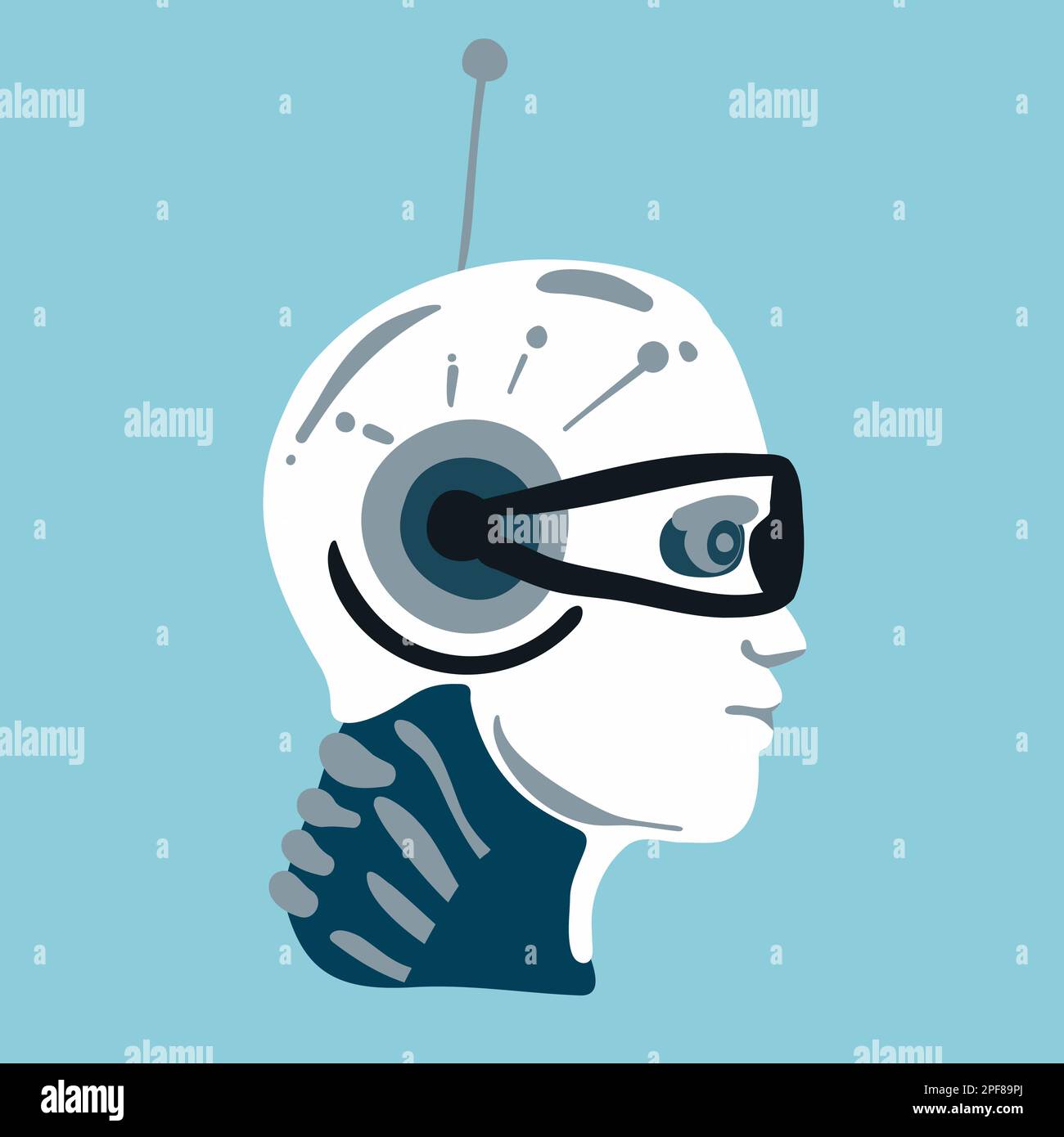 Alien robots, future technology cartoon characters. Robotic life forms ...