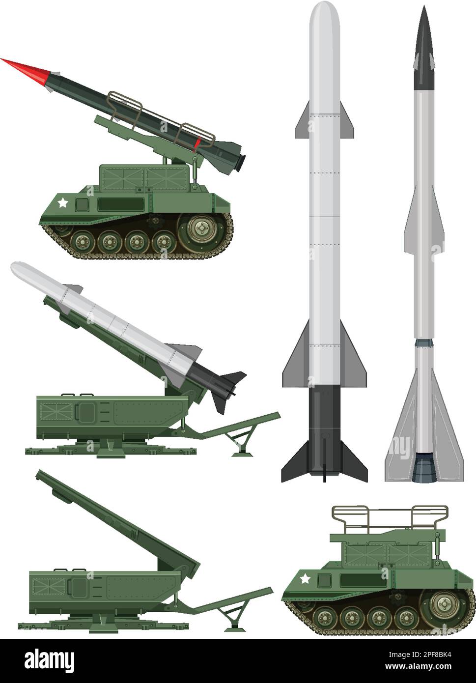 Military missile launcher collection illustration Stock Vector Image ...