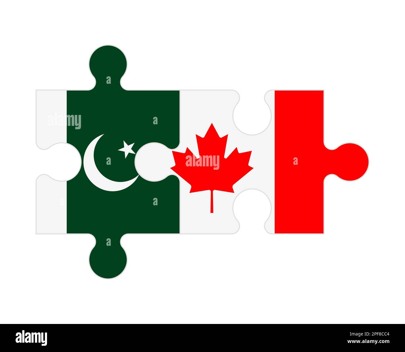 Connected puzzle of flags of Pakistan and Canada, vector Stock Vector ...