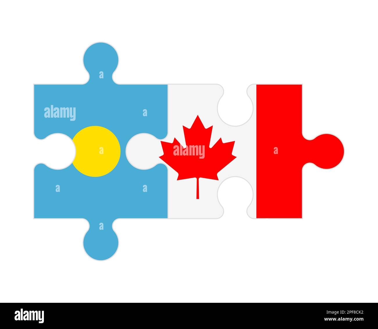 Connected puzzle of flags of Palau and Canada, vector Stock Vector ...