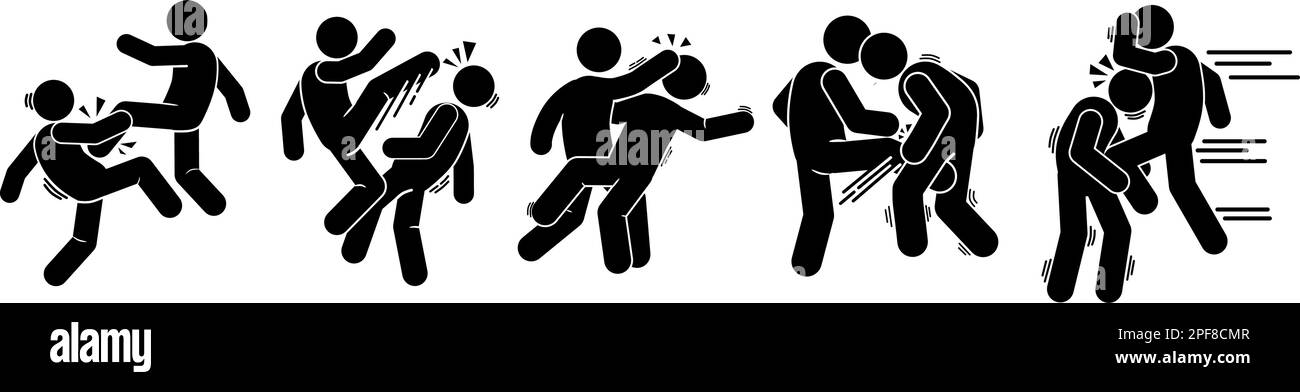 icon people are fighting. robbery. beating. brawl Stock Vector Image ...