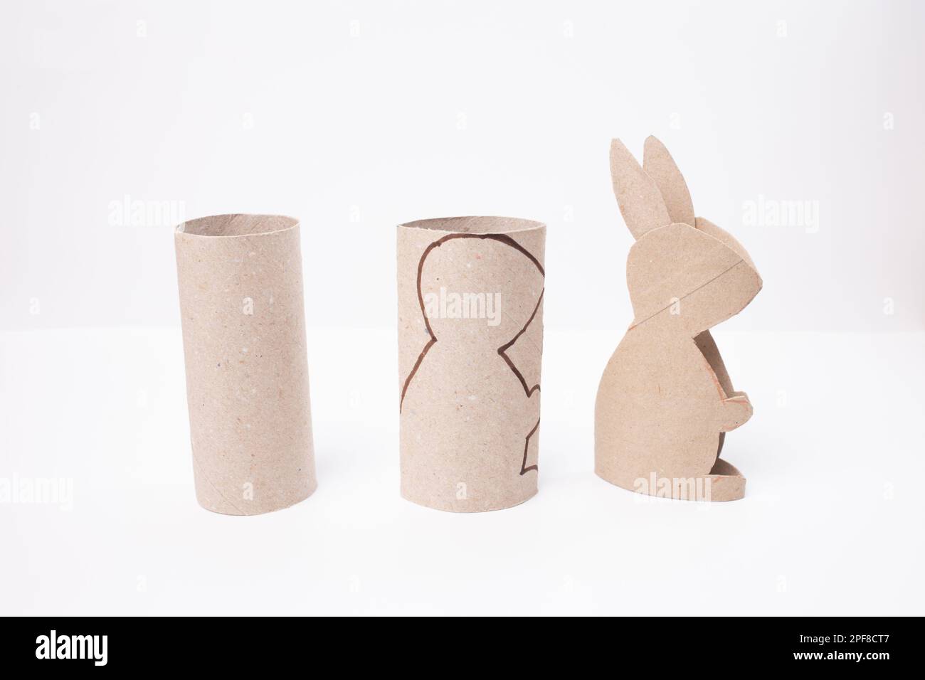 A Easter bunny made of recycled paper tube Stock Photo - Alamy