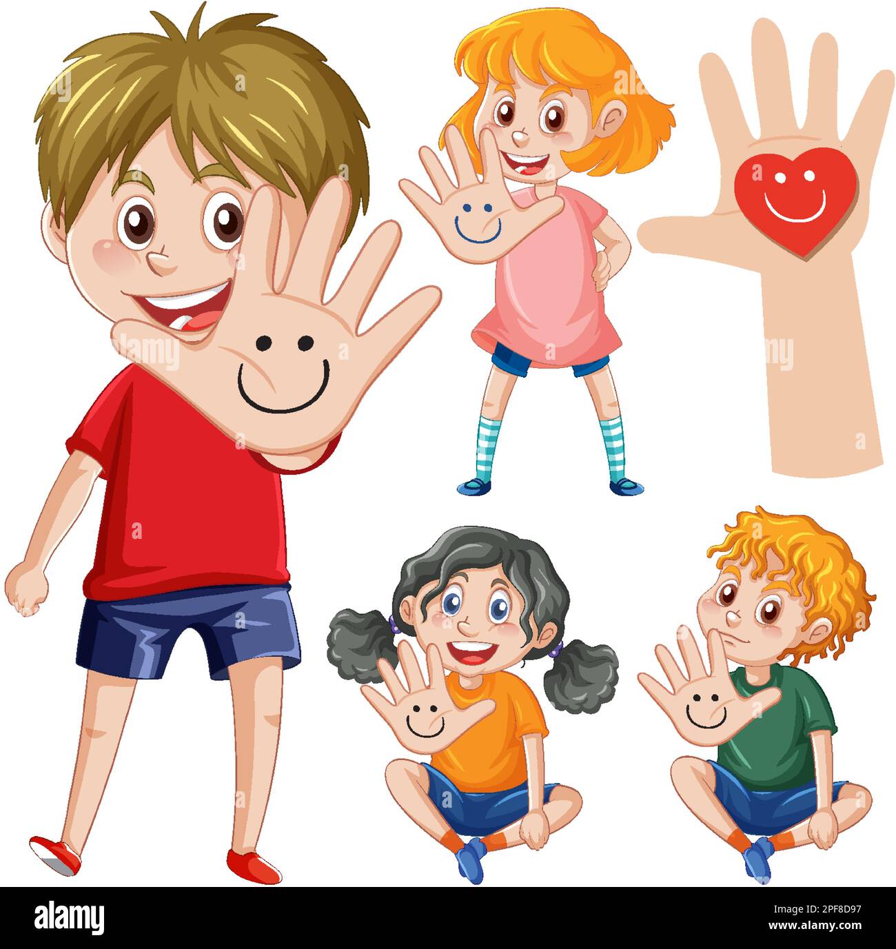 Hand with smile vector concept illustration Stock Vector Image & Art ...