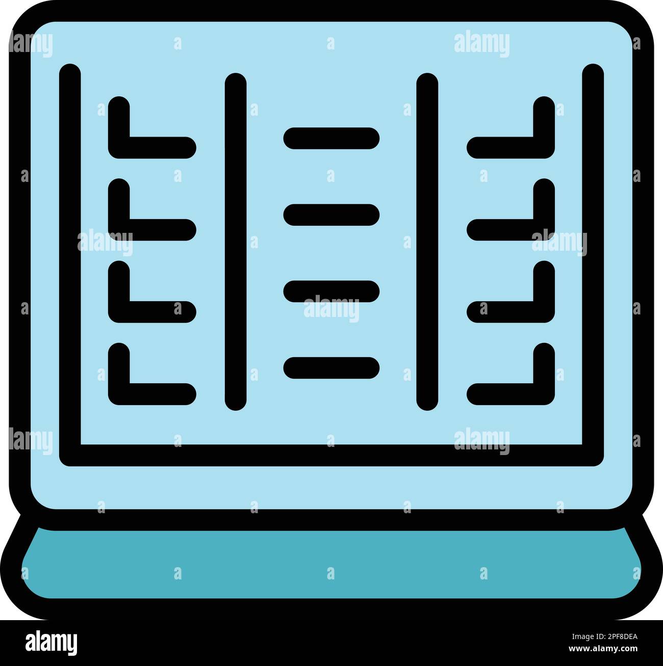 Computer task schedule icon. Outline Computer task schedule vector icon ...
