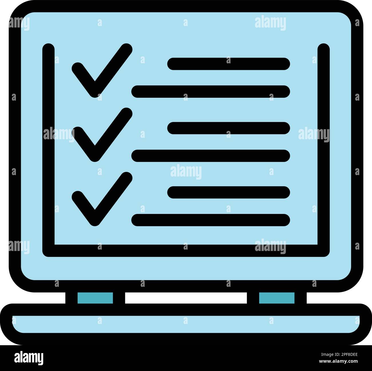 Laptop task schedule icon. Outline Laptop task schedule vector icon for ...