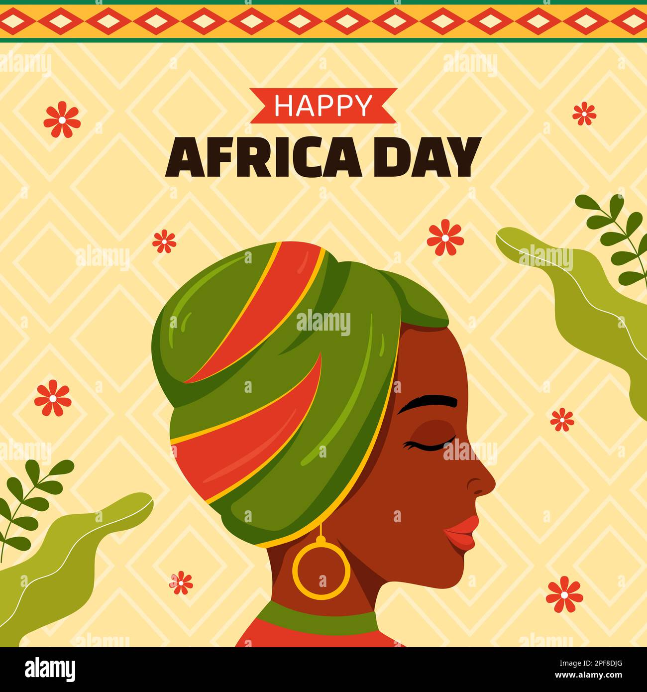 Happy Africa Day Social Media Background Illustration Cartoon Hand ...