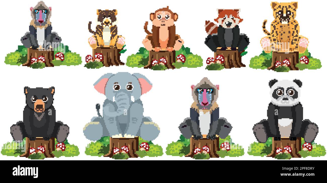 Wild Animals Cartoon Collection illustration Stock Vector Image & Art ...