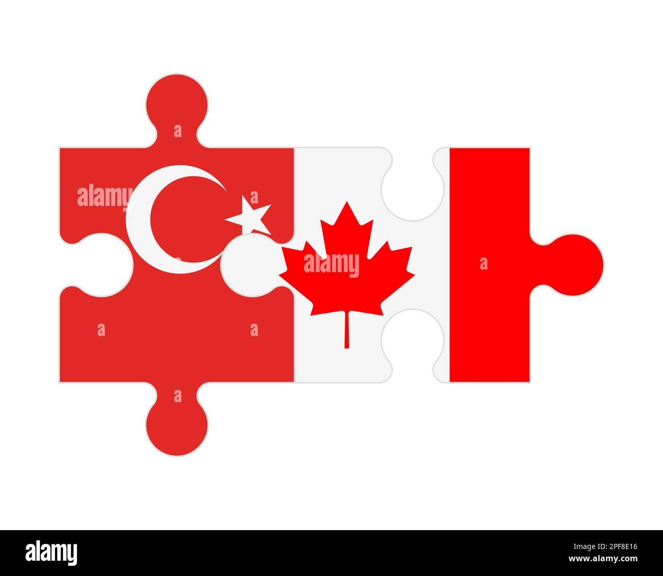 Connected puzzle of flags of Turkey and Canada, vector Stock Vector ...