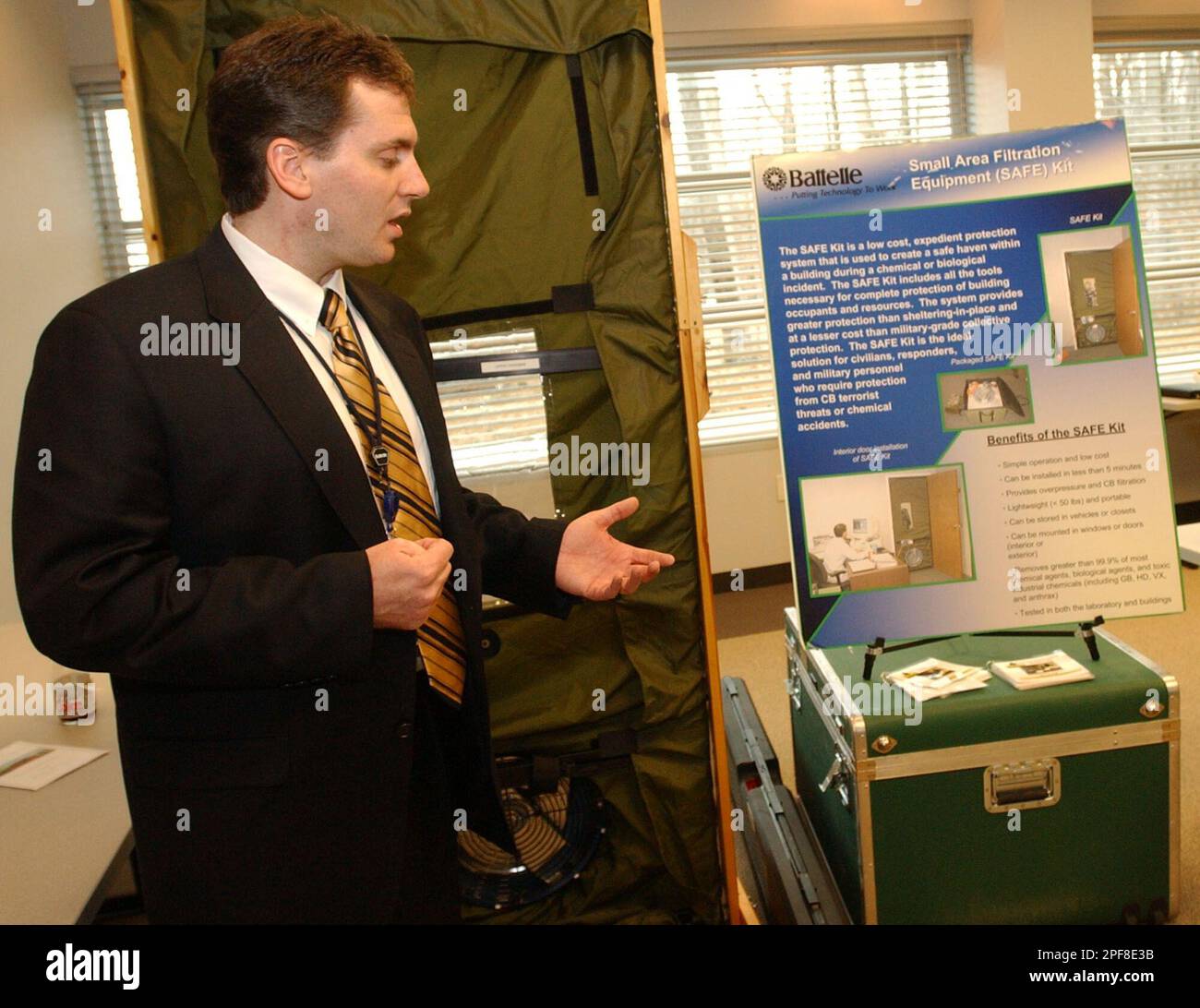 Battelle engineer Mike Janus explains the Safe Kit (small area ...