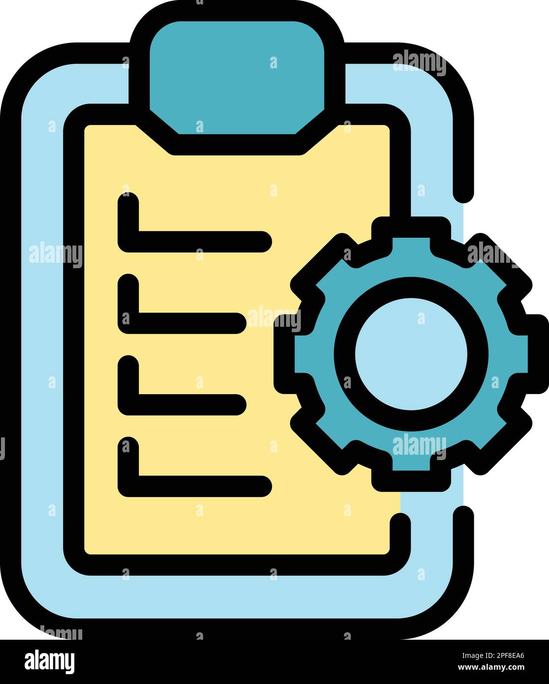 Gear wheel task board icon. Outline Gear wheel task board vector icon ...