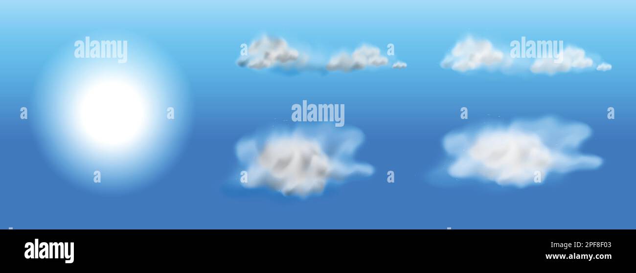 Gradient blurred blue background with sun illustration Stock Vector ...