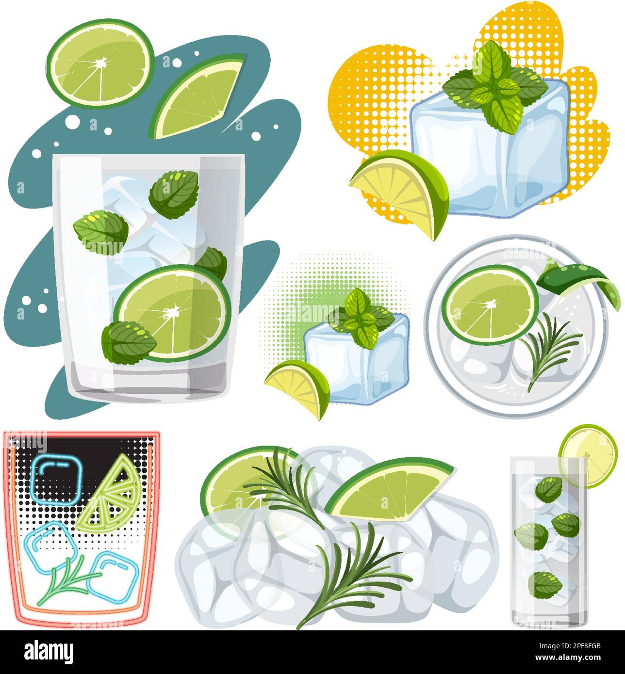 Set of Mojito cocktail illustration Stock Vector Image & Art - Alamy