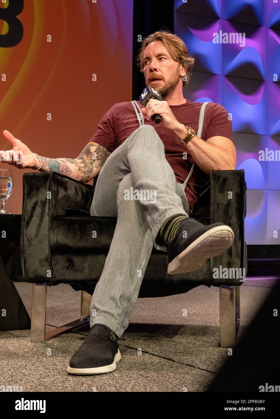 AUSTIN, TEXAS - MARCH 16: Dax Shepard speaks on stage at Featured session “Building a brand ...