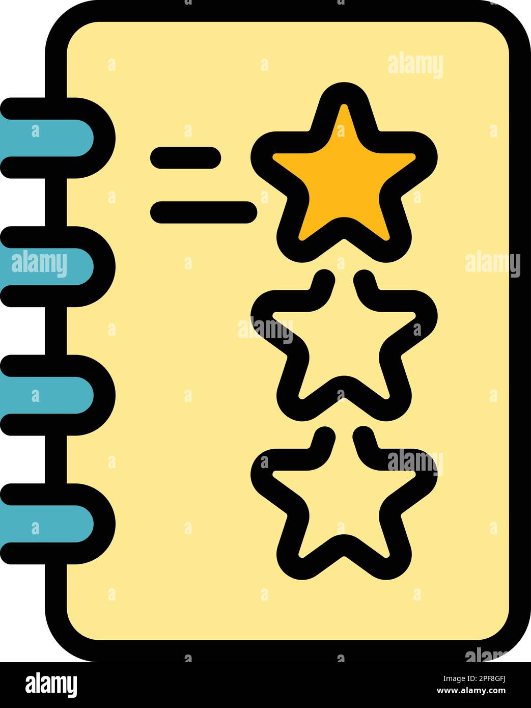 Task schedule stars icon. Outline Task schedule stars vector icon for ...