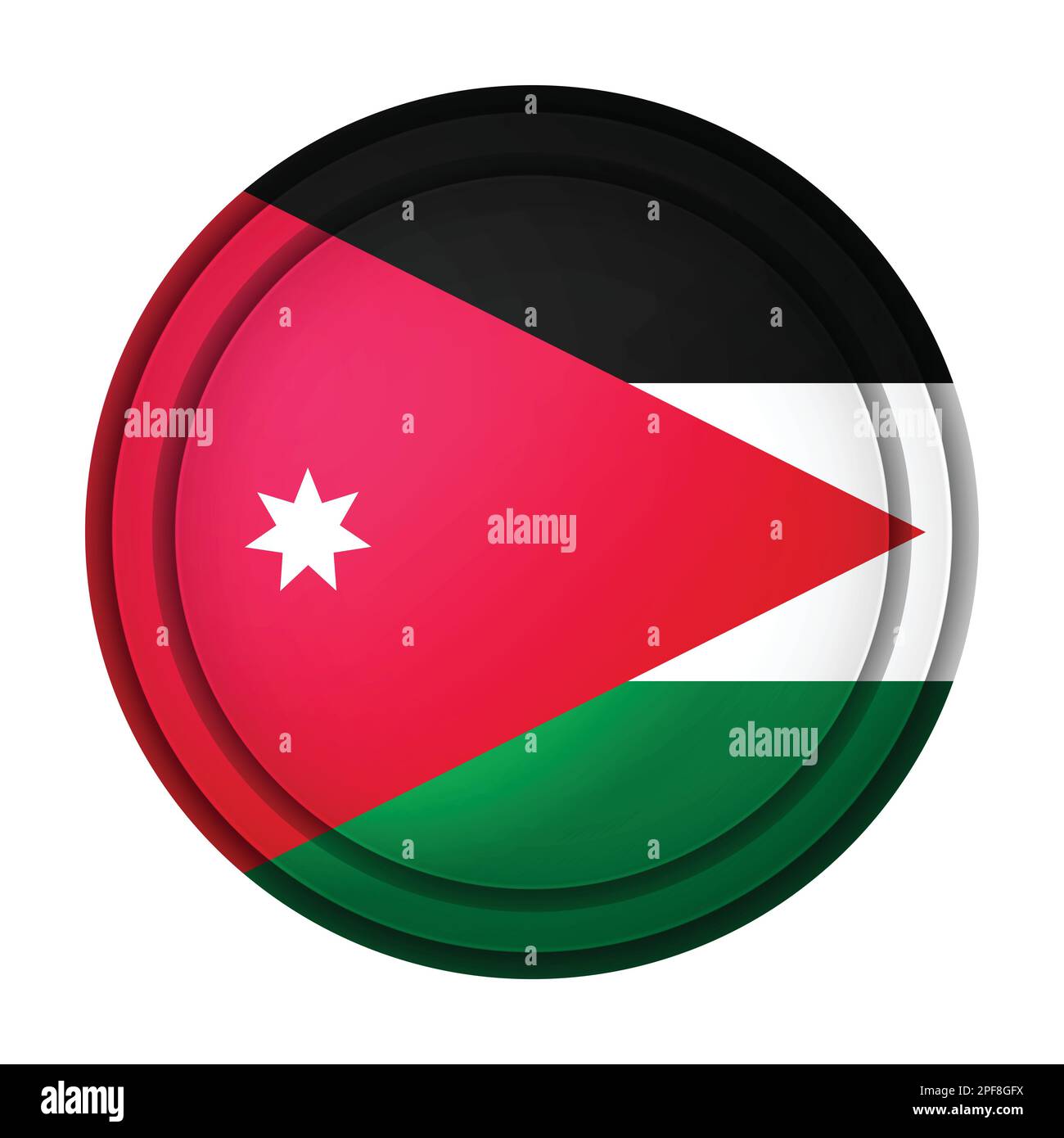 Glass Light Ball With Flag Of Jordan Round Sphere Template Icon