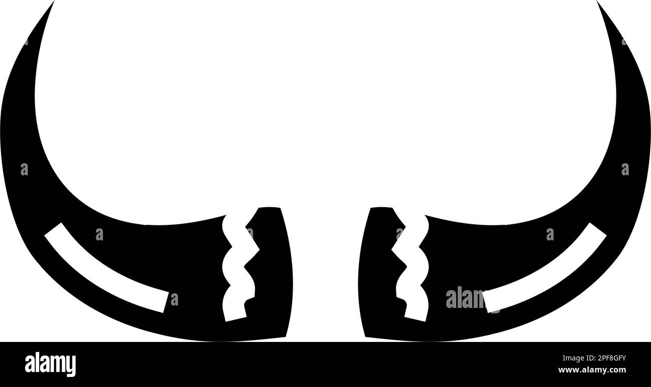 bison horn animal glyph icon vector illustration Stock Vector Image ...