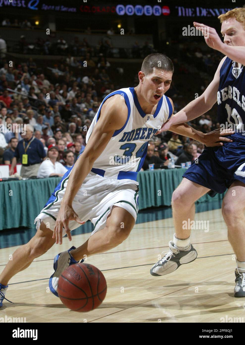 Doherty's Patrick Hannaway drives past Columbine's Taylor Rose (10 ...