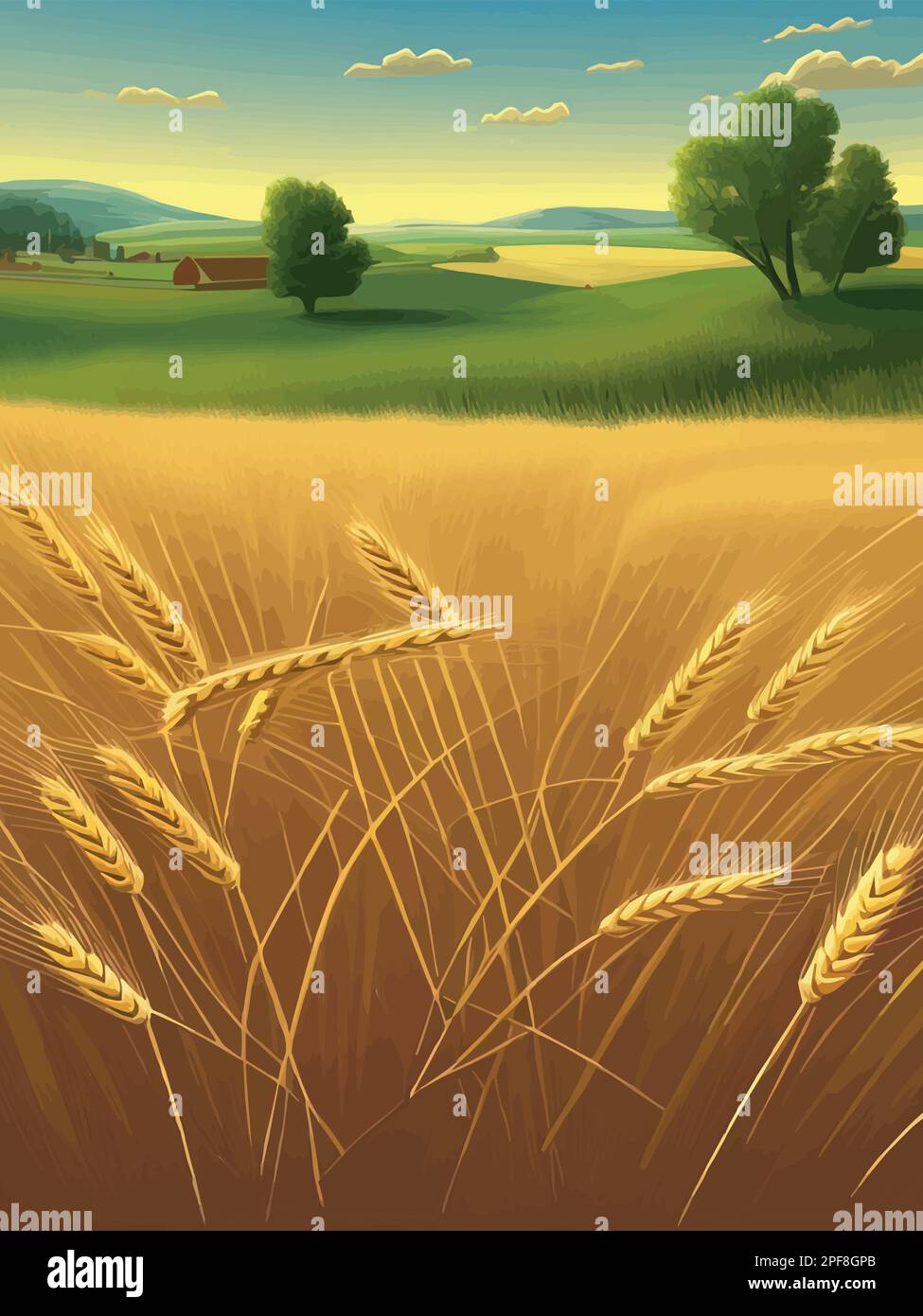 Open field crop production Stock Vector Images - Alamy