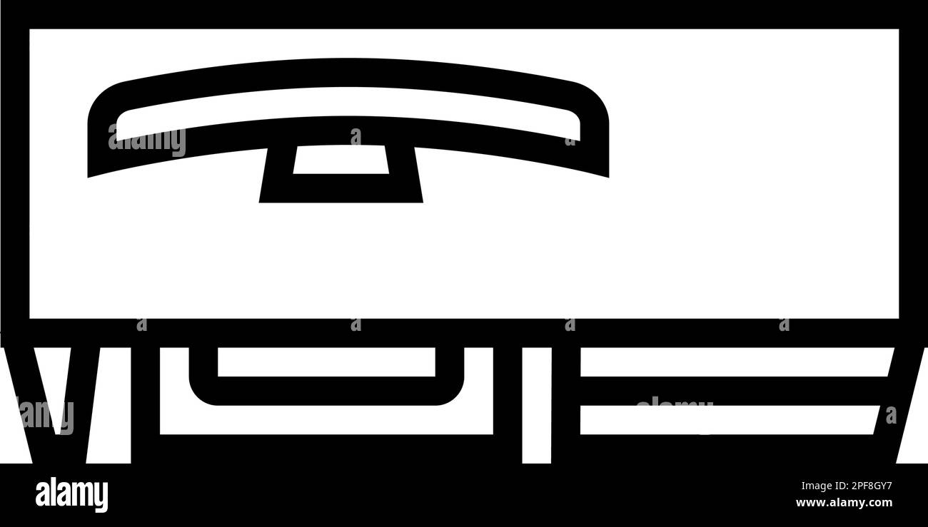 computer table monitor top view line icon vector illustration Stock ...