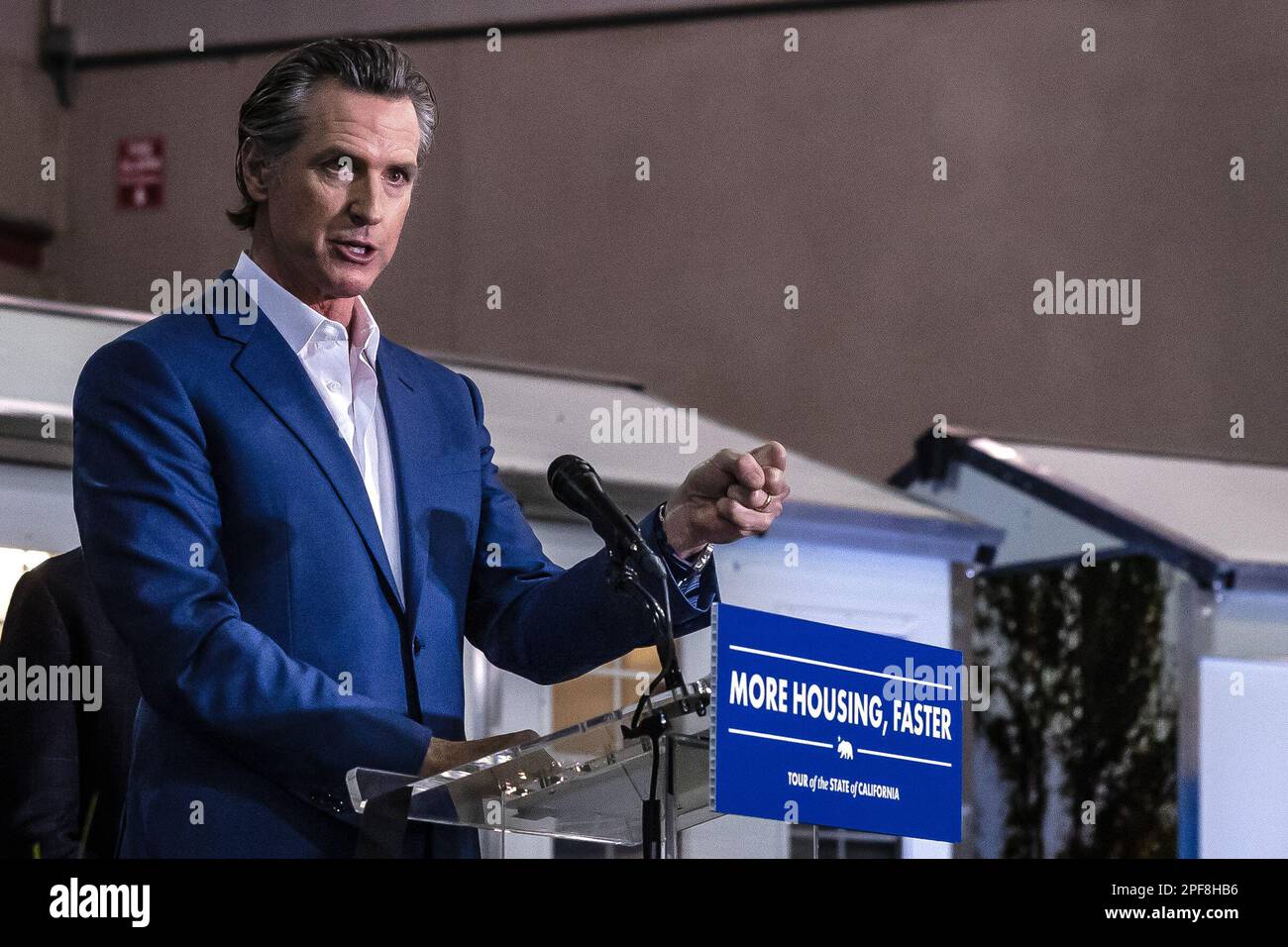 Sacramento, USA. 01st Jan, 2000. Gov. Gavin Newsom addresses the media ...