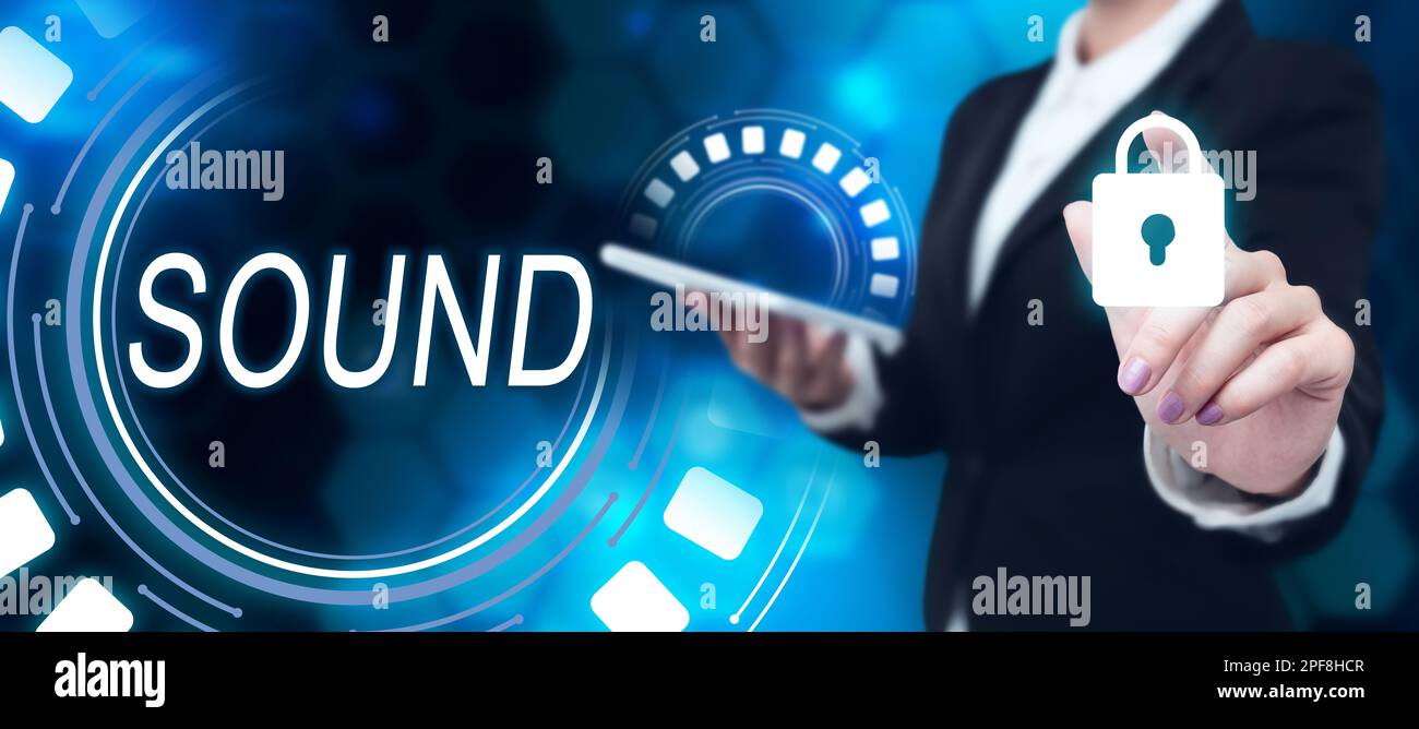 Writing displaying text Sound. Business idea vibrations that travel ...