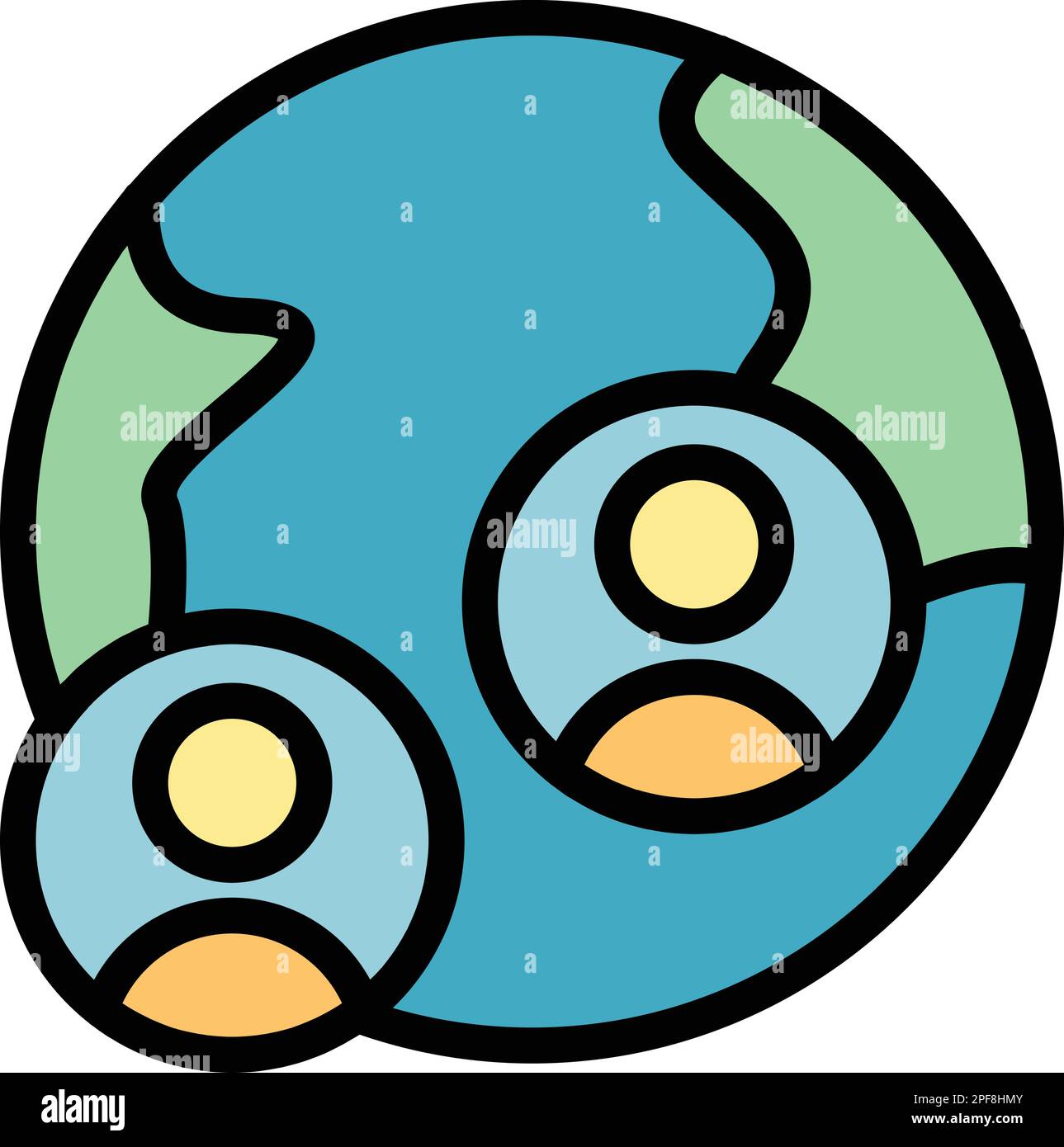 Global crew icon. Outline Global crew vector icon for web design ...