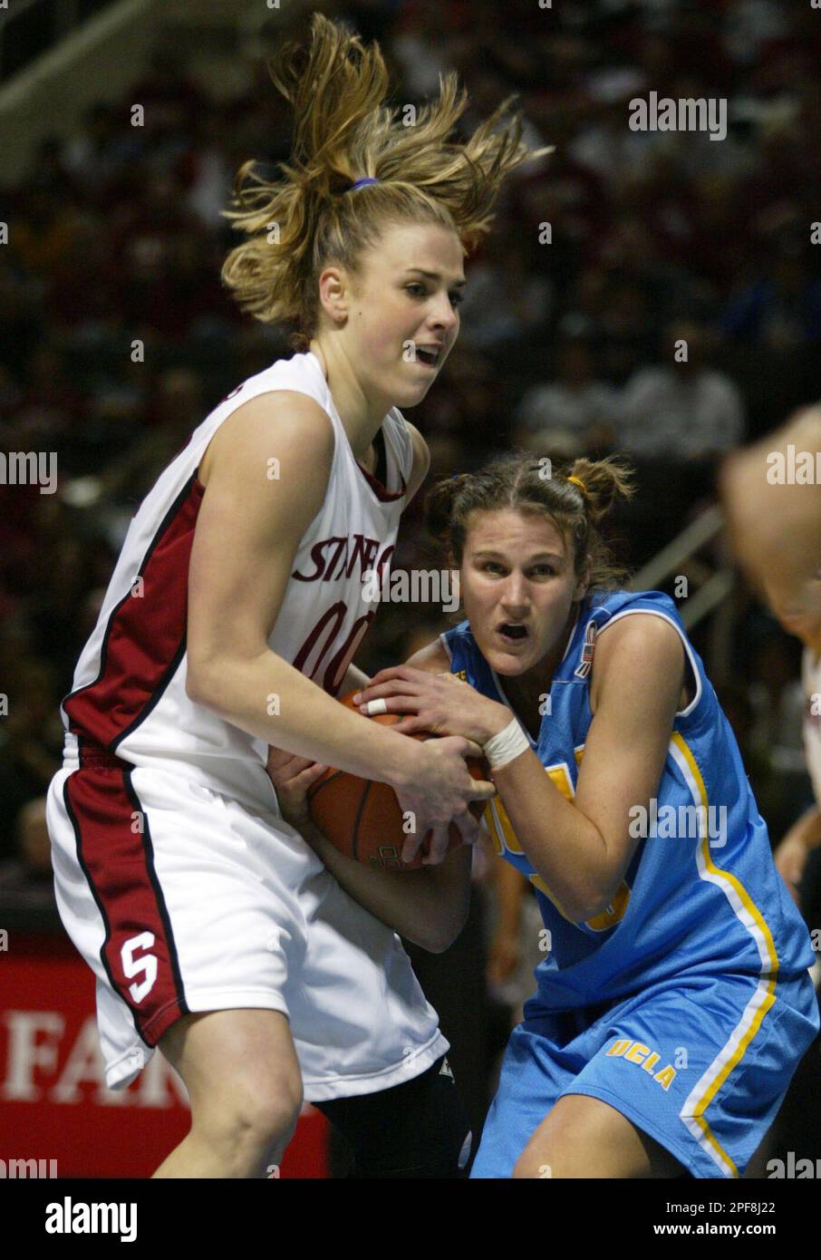 UCLA'S Whitney Jones, right, and Stanford's Chelsea Trotter, left ...
