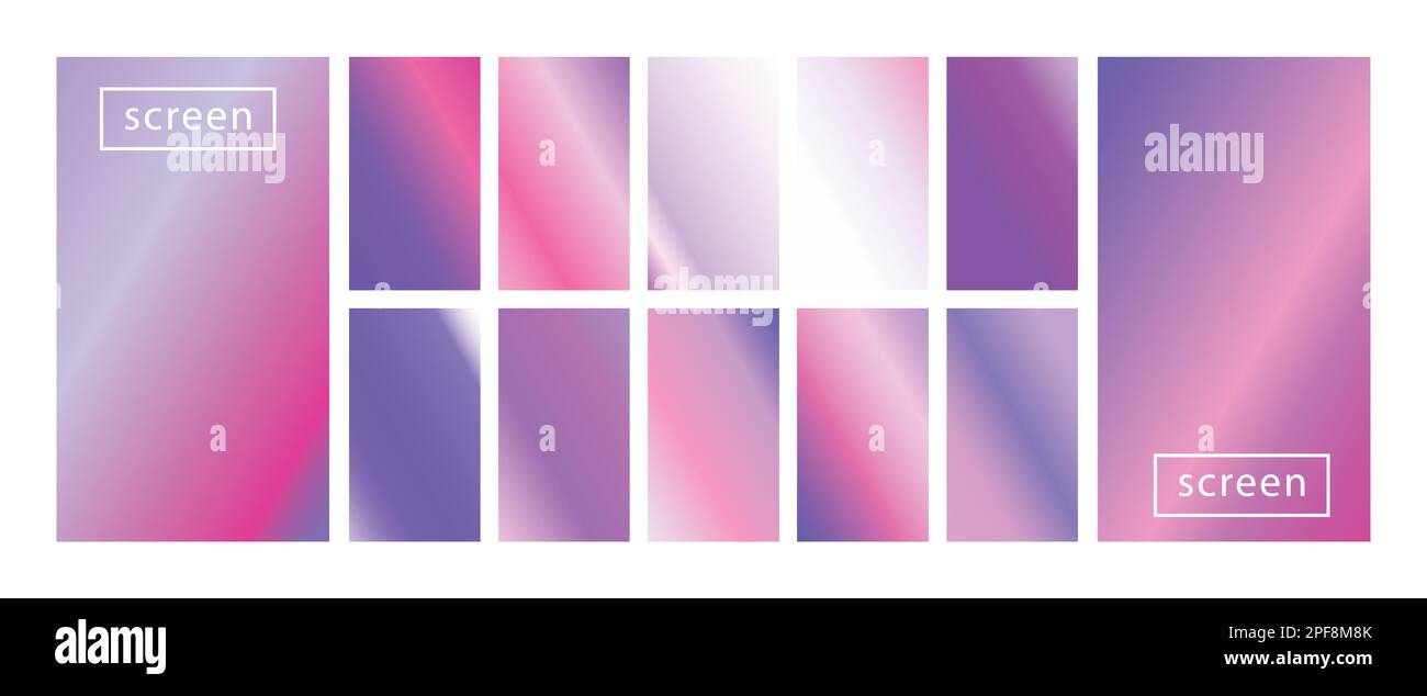 Mobile screen lock display collection of colorful backgrounds in trendy ...