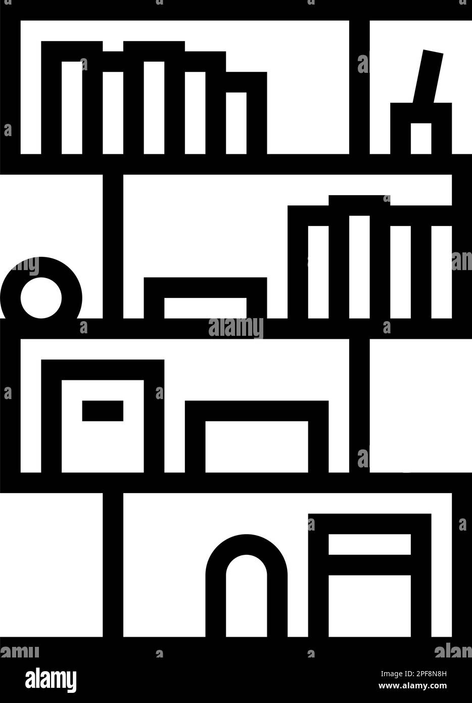 bookshelf living room line icon vector illustration Stock Vector Image ...