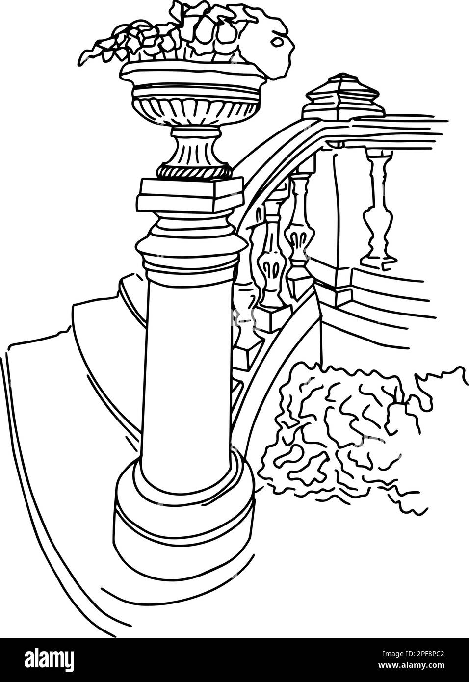 sketch of column and the stairs Stock Vector Image & Art - Alamy