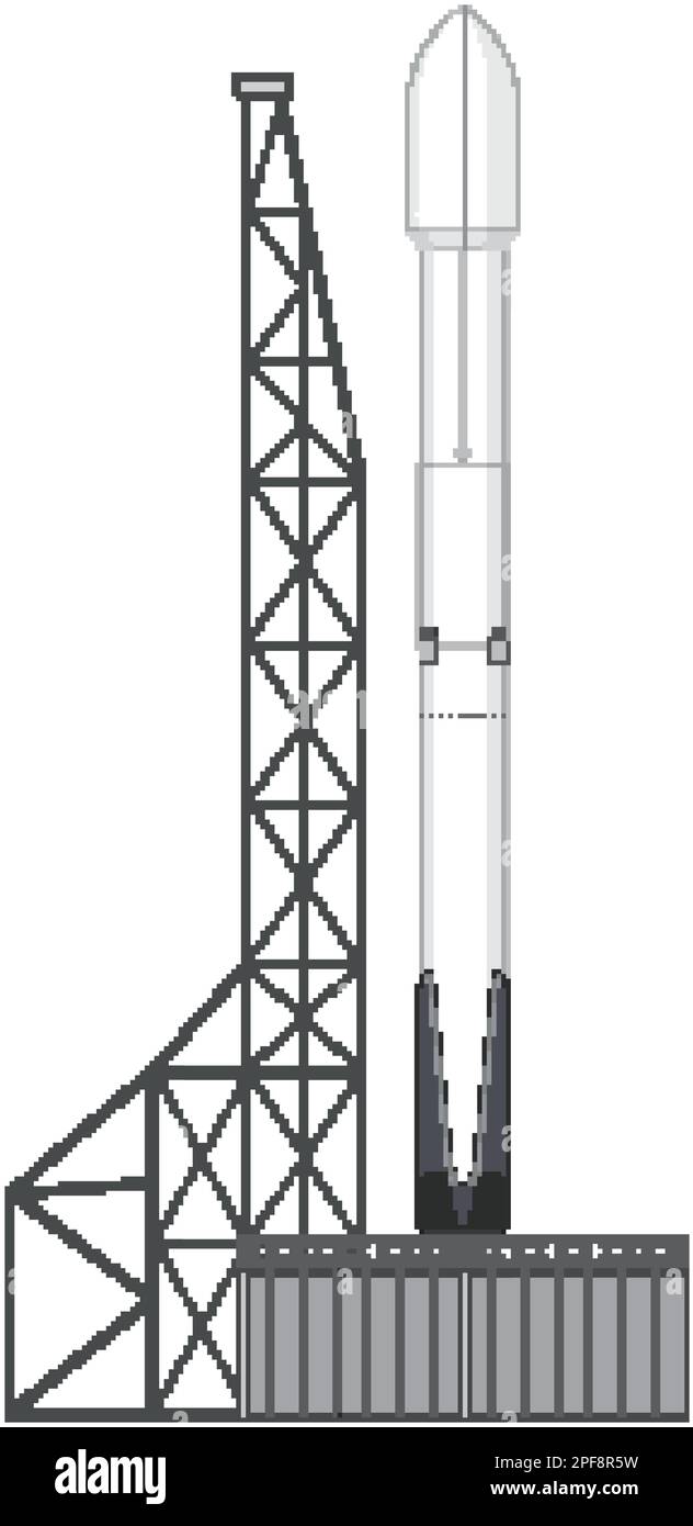 Rocket Launch Scaffolding Or Launchpads Vector Illustration Stock Vector Image And Art Alamy