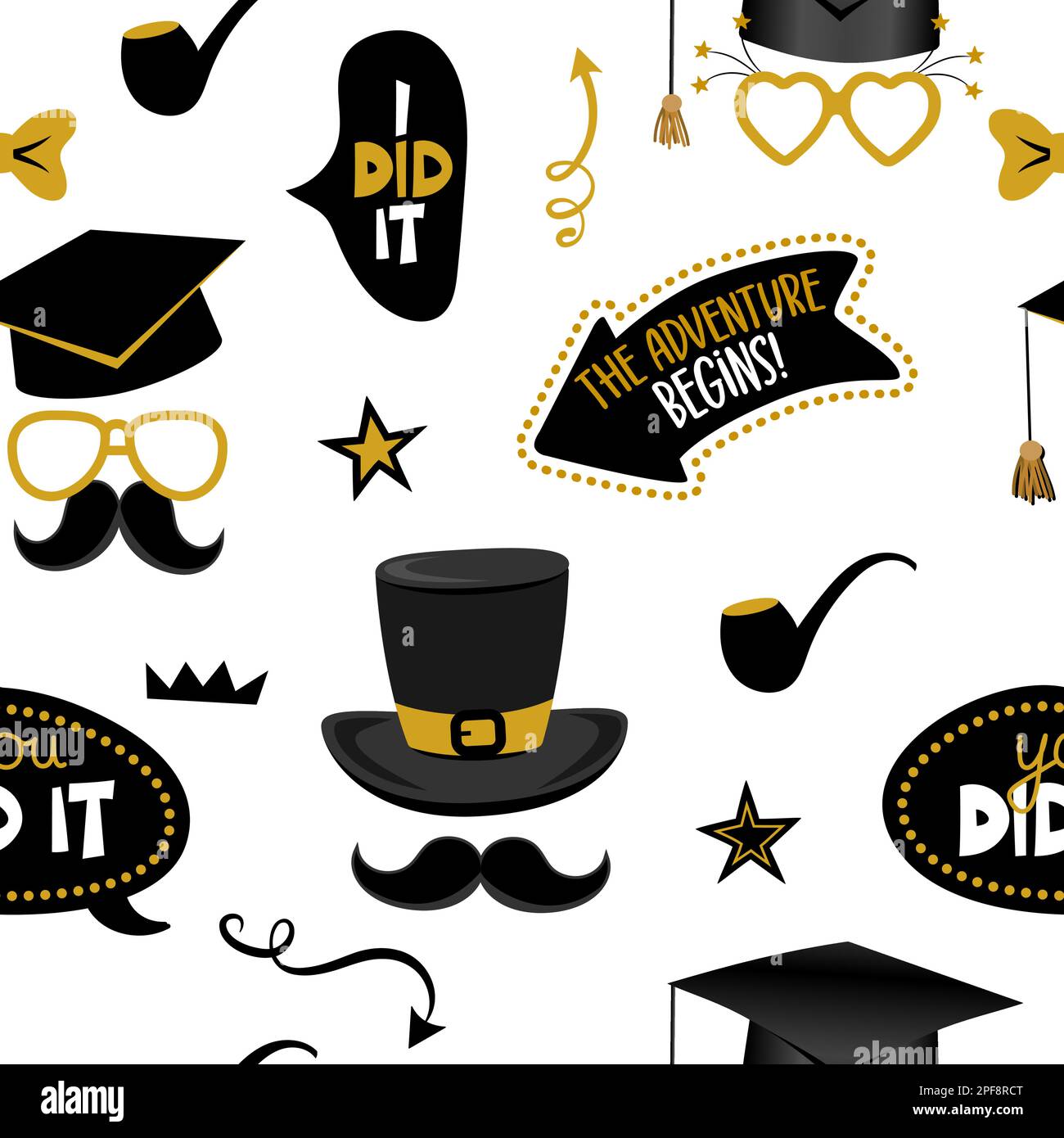 Congratulations graduates - Seamless pattern, vector backdrop of ...